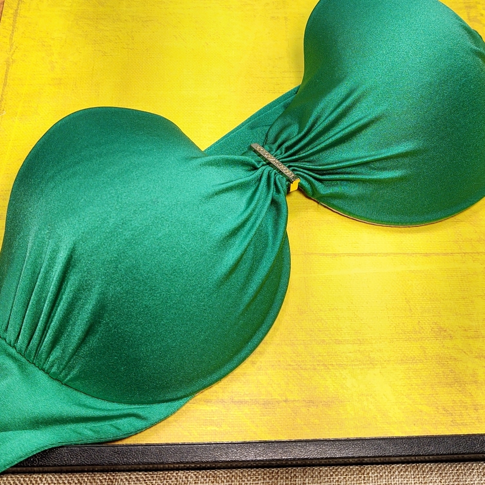 Victoria Secret Emerald Green Bikini Top 34d Gem